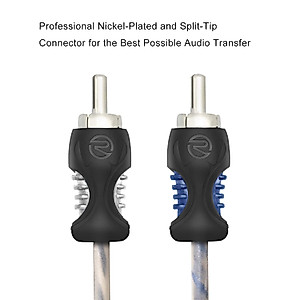 RECOIL RCI217-6 99.99% Oxygen Free Copper 17ft 2-Channel RCA Audio Cable Twisted Pair with Noise Reduction 6 Pack