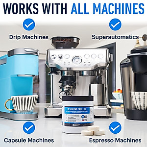 Essential Values Coffee Cleaner Descaling Tablets - 12 Count Descaler Coffee Machine - For Jura, Miele, Bosch, Tassimo Espresso Machines and Miele Steam Ovens