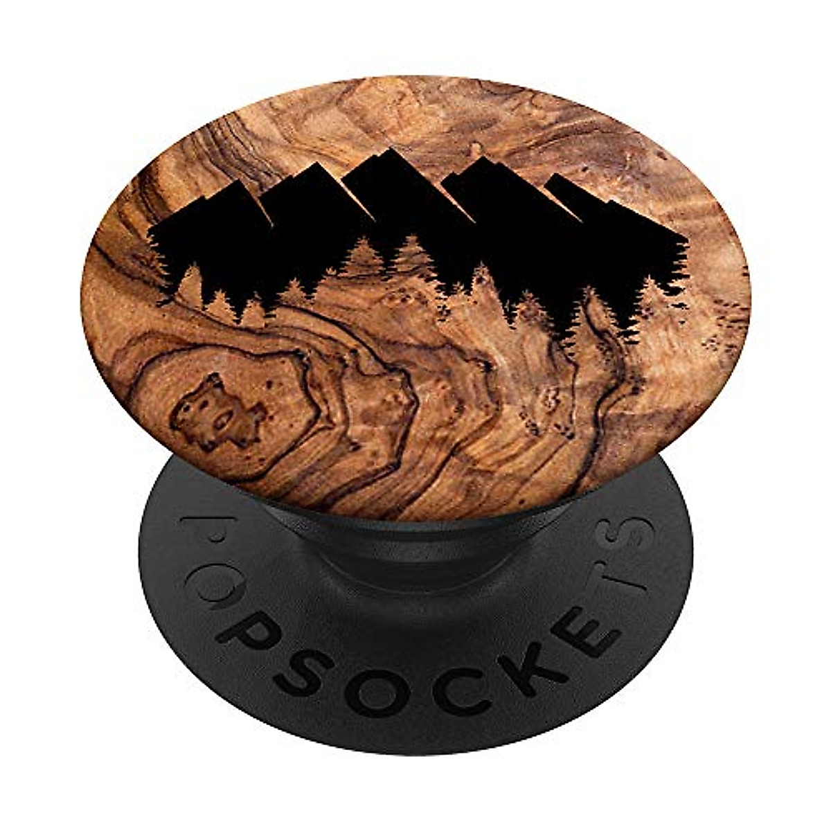 Mountain Range Forest Burned Woodgrain Wood-Burn PopSockets PopGrip: Swappable Grip for Phones & Tablets