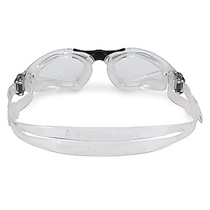 Aqua Sphere Kayenne Adult Swim Goggles - 180-Degree Distortion Free Vision, Ideal Swim Goggle for Active Pool or Open Water Swimmers | Unisex Adult, Clear Lens, Transparent & Black Frame,One Size