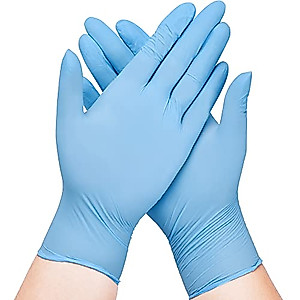 SwiftGrip Disposable Nitrile Exam Gloves, 3-mil, Blue, Nitrile Gloves Disposable Latex Free, Medical Gloves, Cleaning Gloves, Food-Safe Rubber Gloves, Powder Free, Non-Sterile, 100-ct Box (Medium)
