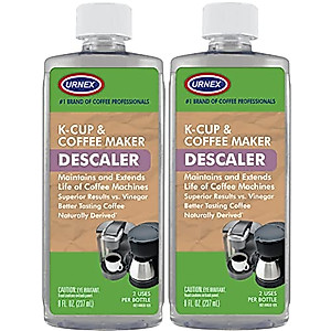Urnex The Professional Barista's Choice Keurig Compatible Coffee Maker Universal Descaling Solution (2 Pack, 2 Uses Per Bottle)