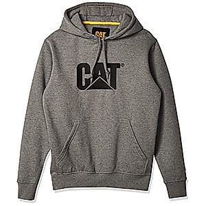 Caterpillar Men's Trademark Hoodies with Embroidered CAT Front Logo, S3 Cord Management System and Pouch Pocket, Dark Heather Grey, 3X Large