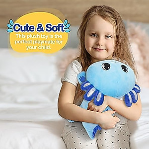 KMUYSL Axolotl Plush Toy, Soft Stuffed Animal Plush, Cute 13" Plush Pillow, Kawaii Stuffed Plushies Dolls for Girls Kids, Chrismas Birthday Gift for Boy Girls(Blue)