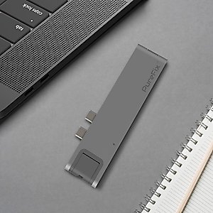 PureFix USB C Hub Adapter, 7-in-2 Extension with Gigabit Ethernet, 4K HDMI, Type- C 100W PD & 40Gbps, 2 USB-A 3.0, SD & MicroSD/TF Card Reader for 2016-2020 MacBook Pro 13' 15' 16' & 2020 MacBook Air