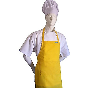CHEFSKIN Adult Apron Yellow, Ultra Lightweight Cool & Fresh, Bright Color, Pocket