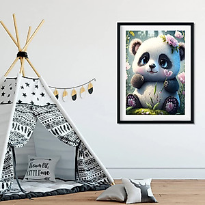 VeGuude Diamond Painting Kits for Adults, Panda 5D Diamond Art Kits, Full Drill DIY Crafts for Adults Home Wall Decor Gift Diamond Dots [11.8x15.7inch]