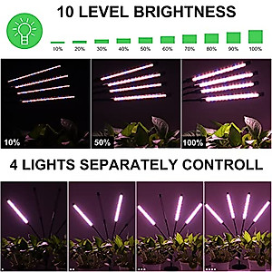ZDMATHE 120W LEDs Plant Grow Lights for Indoor Plants Growing, Height Adjustable Full Spectrum LED Grow Lights for Seed Starting - 4/8/12H Timer, 3 Switch Modes, 10 Dimmable Brightness