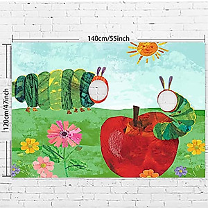 Cartoon Very Hungry Little Green Caterpillar Decorations Pretend Play Party Game Banner Insects Theme Decor for 1st Birthday Party Baby Shower Photo Booth Props Backdrop Background Supplies Favors