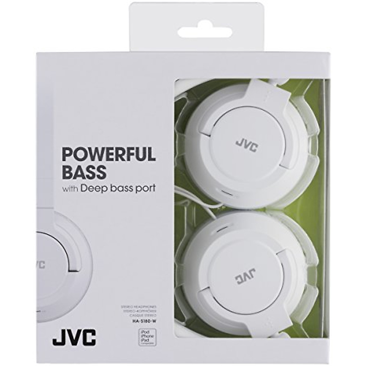 JVC HAS180 Lightweight Powerful Bass Headphones - White