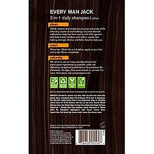 Every Man Jack Daily Shampoo, Citrus, 13.5-ounce (Pack of 1), 91306