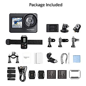 AKASO Brave 7 4K30FPS 20MP WiFi Action Camera with Touch Screen IPX8 33FT Waterproof Camera EIS 2.0 Zoom Support External Mic Voice Control with 2X 1350mAh Batteries Vlog Camera
