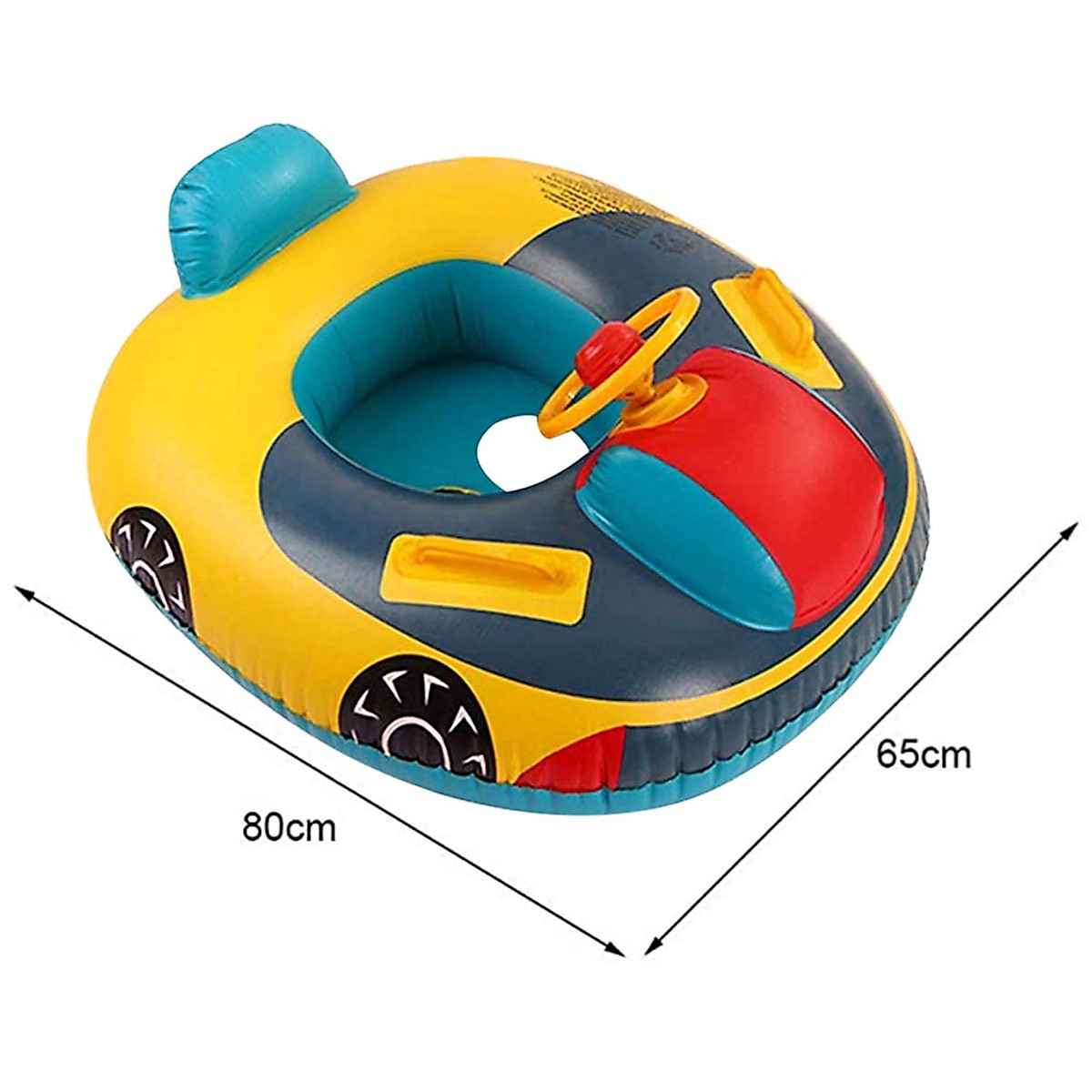 Cute Child Kids Inflatable Pool Float PVC Summer Swim Float Air Bed Lake Boat Swimming Floats with 2 Handles Surfing Raft Bodyboard Floating Mattress Seat Swim Ring for Girls Boys 1-5 Years