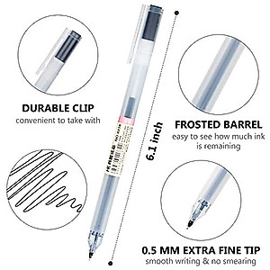 XSG Black Gel Pens[0.5mm]，Extra fine point pens Ballpoint pens For japanese Office School Stationery Supply 12 Packs