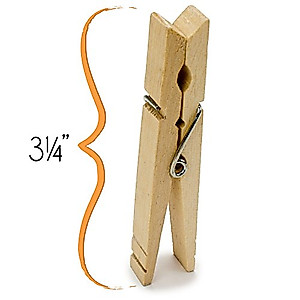 100-pack Natural Wood Spring Clothespins by Knack