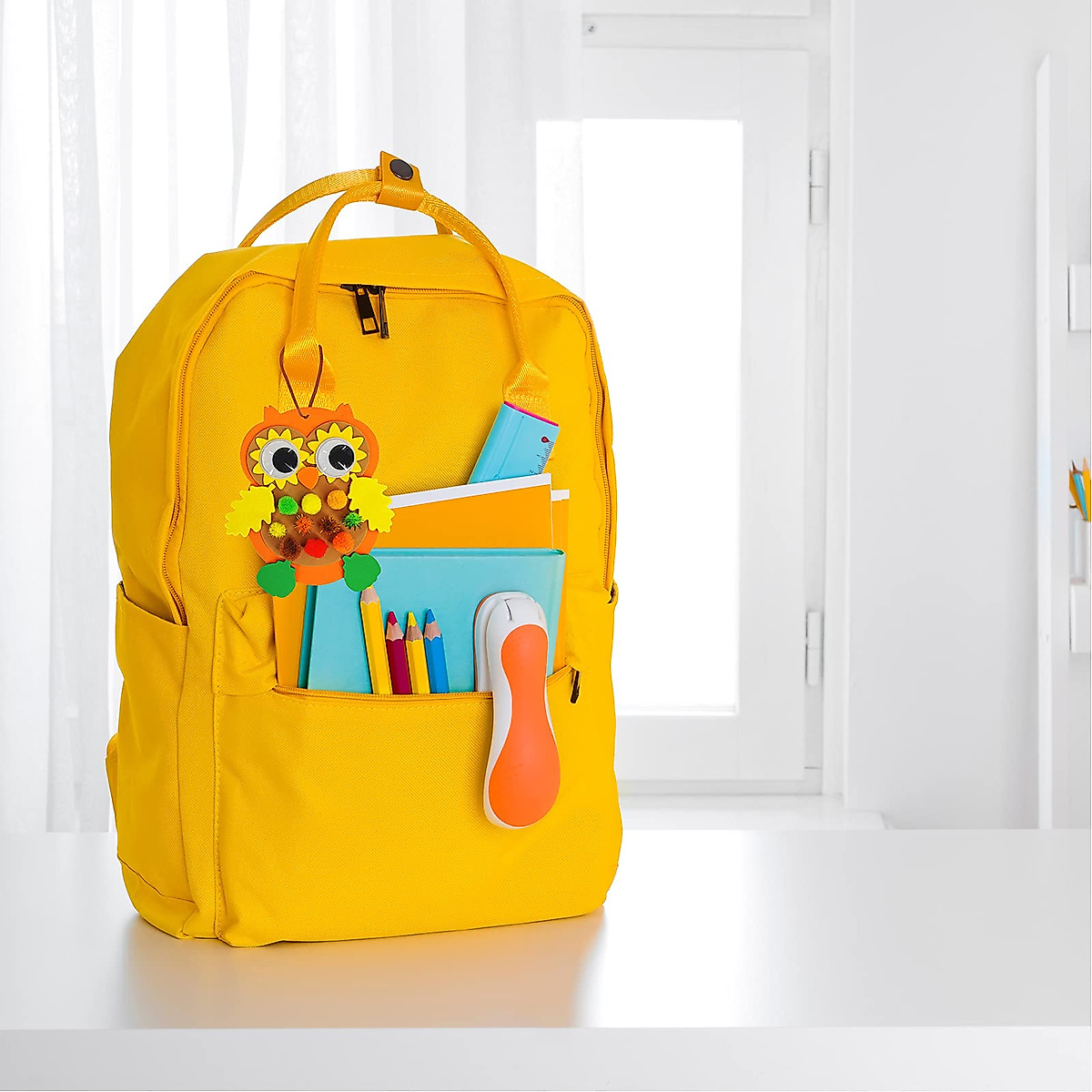 Winlyn 24 Sets Foam Owl Decorations DIY Owl Fall Craft Kit Assorted Foam Owl Shapes with Autumn Leaves Pumpkins Googly Eyes Pom-Poms for Kids Gift Halloween Thanksgiving Holiday Classroom Art Activity