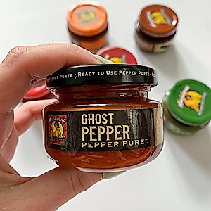 Ghost Pepper - Louisiana Pepper Exchange - Fresh Pepper Replacement (Ghost Pepper Puree) 1 Jar - Plant-Based, Gluten-Free, Simple Ingredients. Super hot chili pepper, great for hot wings, add to BBQ Sauce, Bloody Mary
