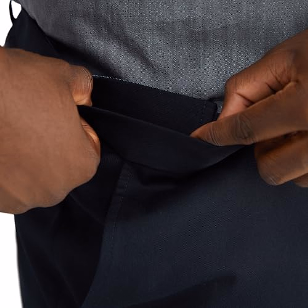 Haggar mens Big-tall Premium No Iron Khaki Classic-fit Expandable-waist Flat-front dress pants, Black, 52W x 32L US