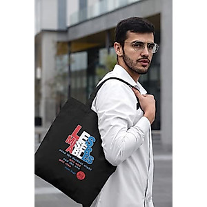 Les Miserables Victor Hugo Book Cover Art Black 15x15 inches Large Canvas Tote Bag Women