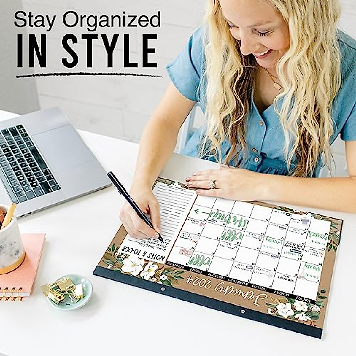 Floral Teacher Desk Calendar 2023-2024 - Academic Desk Calendar 2023-2024, 2023 Large Desk Calendar School Year 2023-2024, Calender 2023 Desk Calendar July 2023-2024, Desktop Calendar 2023-2024