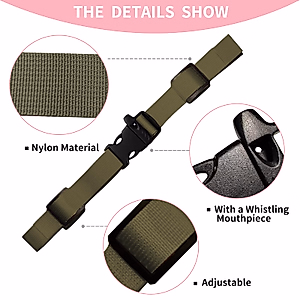 Ikerall Sternum Straps For Backpacks 1-pack,Adjustable Chest Strap with Emergency Whistle Buckle Suitable for Universal Outdoor Fabric Backpack Straps(Navy Green)