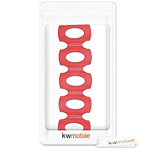 kwmobile Silicone Bottle Stacking Mat - Refrigerator Organizer to Stack Bottles, Cans, Beer, Soda - Non-Slip Holder Rack - Red