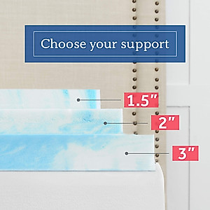 Sealy 1.5" SealyChill Gel Memory Foam Mattress Topper, Full, White