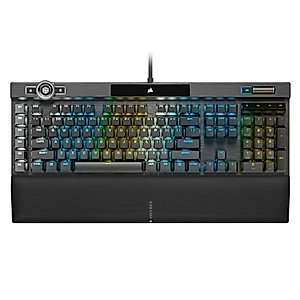 Corsair K100 RGB Optical-Mechanical Gaming Keyboard - Corsair OPX RGB Keyswitches - AXON Hyper-Processing Technology for 4X Faster Throughput - 44-Zone RGB LightEdge (Renewed)