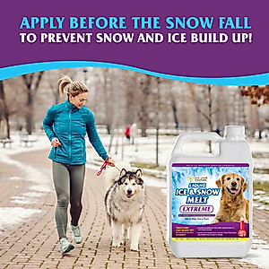 Liquid Ice & Snow Melt Extreme | Eco Living Solutions - Liquid Ice Melt & Liquid Deicer | Pet Safe Ice Melt | Ice Melt Safe for Concrete | Liquid Calcium Chloride Ice & Snow Melt (1 Gallon)