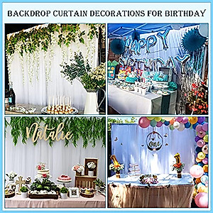White Backdrop Curtains for Parties Wedding White Tulle Backdrop Curtains Drapes for Baby Shower Birthday Party Photo Booth Background Decorations 5 ft X 7 ft