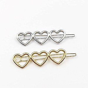 Hollow Love Heart Hairpin Alloy Barrettes Hair Clips Hair Bangs Clip Hair Accessories For Woman Girls(silver)