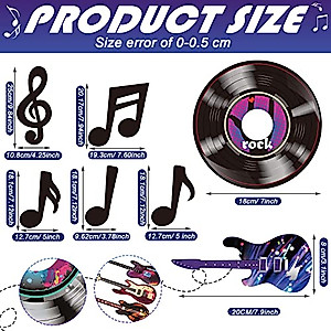 40 Pcs Music Party Decorations Musical Notes Rock and Roll Record Cutouts Silhouettes Record Cutouts Guitar Party Favor Cutouts 50s 80s Theme Party Baby Shower School Bulletin Board Craft Decoration