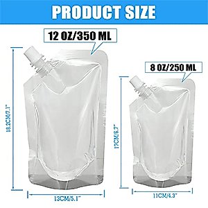 8Pcs Drinks Flasks Juice Flasks Liquor Pouch Reusable Drinking Flasks Concealable Plastic Flasks for Sneak to go flask, with Funnel (8OZX4+12OZX4)