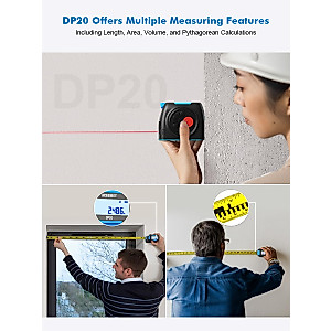 3-in-1 Digital Laser Tape Measure, ACEGMET 131Ft Laser Measurement Tool & 16Ft Measuring Tape with Digital Screen, Ft/Ft+in/in/M Unit Switching and Pythagorean Mode, Measure Distance, Area and Volume