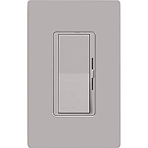 Lutron Diva LED+ Dimmer Switch for Dimmable LED, Halogen and Incandescent Bulbs, Single-Pole or 3-Way, DVCL-153P-GR, Gray & Claro On/Off Switch, 15-Amp, Single-Pole, CA-1PS-GR, Gray