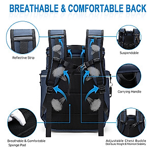 Backpack Coolers Insulated Leak Proof, 45 Cans Beach Cooler, Large Capacity, Ice Chest Backpack, Waterproof Soft Cooler Bag for Lunch for Men Women Camping Hiking (Navy Blue)