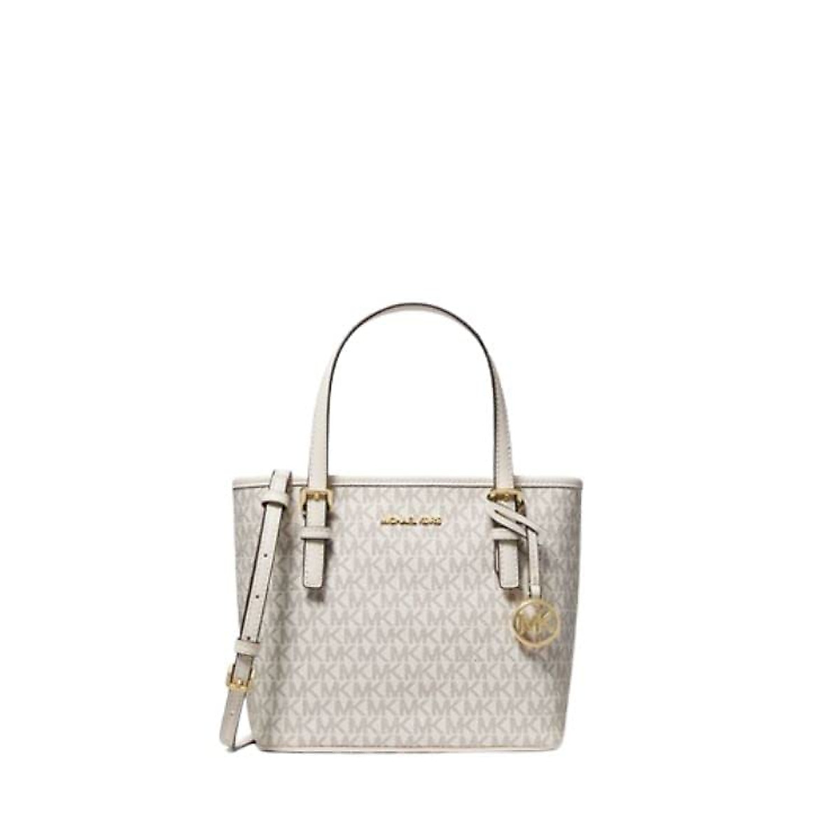 Michael Kors XS Carry All Jet Set Travel Womens Tote (Light Cream Multi)