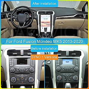 NAKEVICH 13.6 Inch Qualcomm Android 11 Car Radio for Ford Fusion Mondeo MK5 2013-2020 Stereo Upgrade Tesla Style Dash IPS Touch Screen Android Auto GPS Navigation Head Unit Audio Multimedia Player