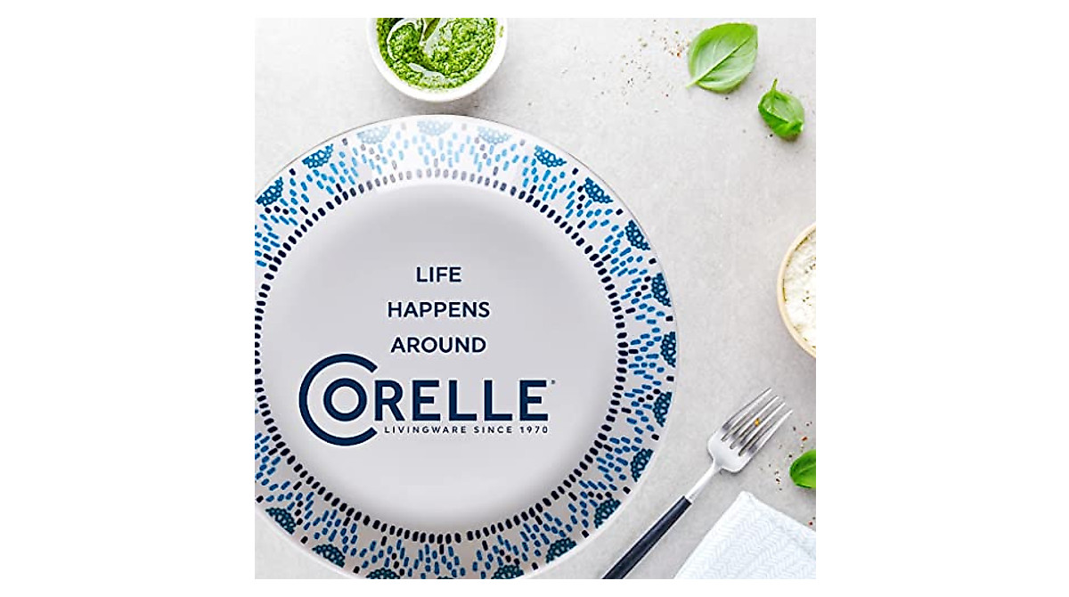 Corelle 12-Piece Dinnerware Set with Azure Medallion Design