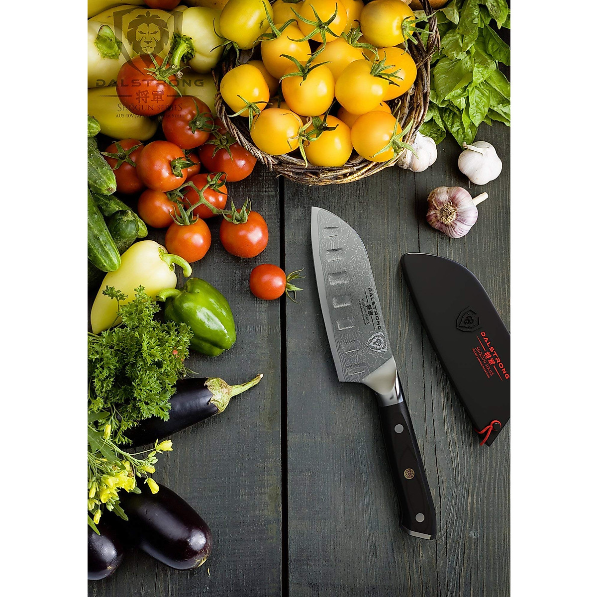 Dalstrong The Shogun Series Santoku Knife 5" Bundled with Premium Whetstone Kit (#1000/#6000 Grit)