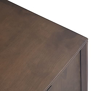 SIMPLIHOME Banting SOLID HARDWOOD 72 Inch Wide Industrial TV Media Stand in Walnut Brown for TVs up to 80 Inch, For the Living Room and Entertainment Center