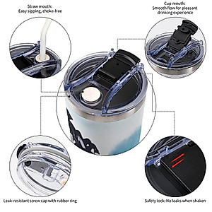 Niapessel Leak Proof Tumbler, Insulated Water Bottles with Straw, Penguin Group Into Ocean Insulated Cup with Handle 40 Oz Stainless Steel Flask for School, Travel, Car, Sports, Work