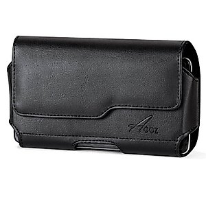 For Motorola Edge 30 Fusion, Moto G7 Plus, Moto G7, Moto G7 Optimo, G7 Play, ThinkPhone, Moto G5 Plus G5S Plus, Moto G6, G6 Play, G6 Plus, One Zoom, Leather AGOZ Pouch Case Holster Belt Clip and Loops