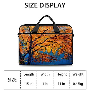 Fall Tree Laptop Computer Bag Waterproof Shoulder Messenger Bag 13-15 inch Durable Laptop Tote Bag with Shoulder Strap Handle Lightweight Crossbody Briefcase