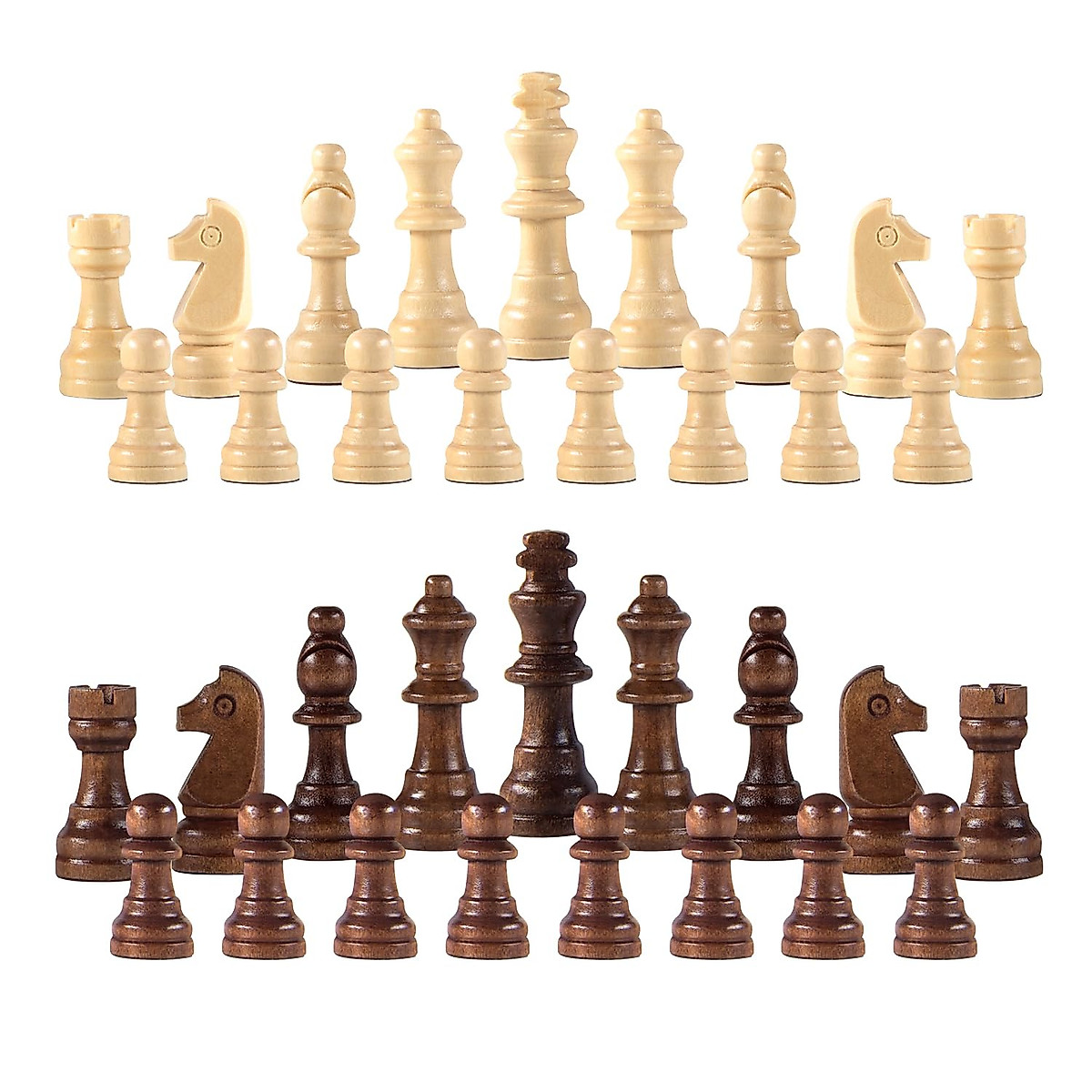 AMEROUS Magnetic Wooden Chess Pieces, 2.2" King Staunton Wood Chessmen Pieces Only, with 2 Storage Bags, Gift Packaging, Replacement of Missing Pieces