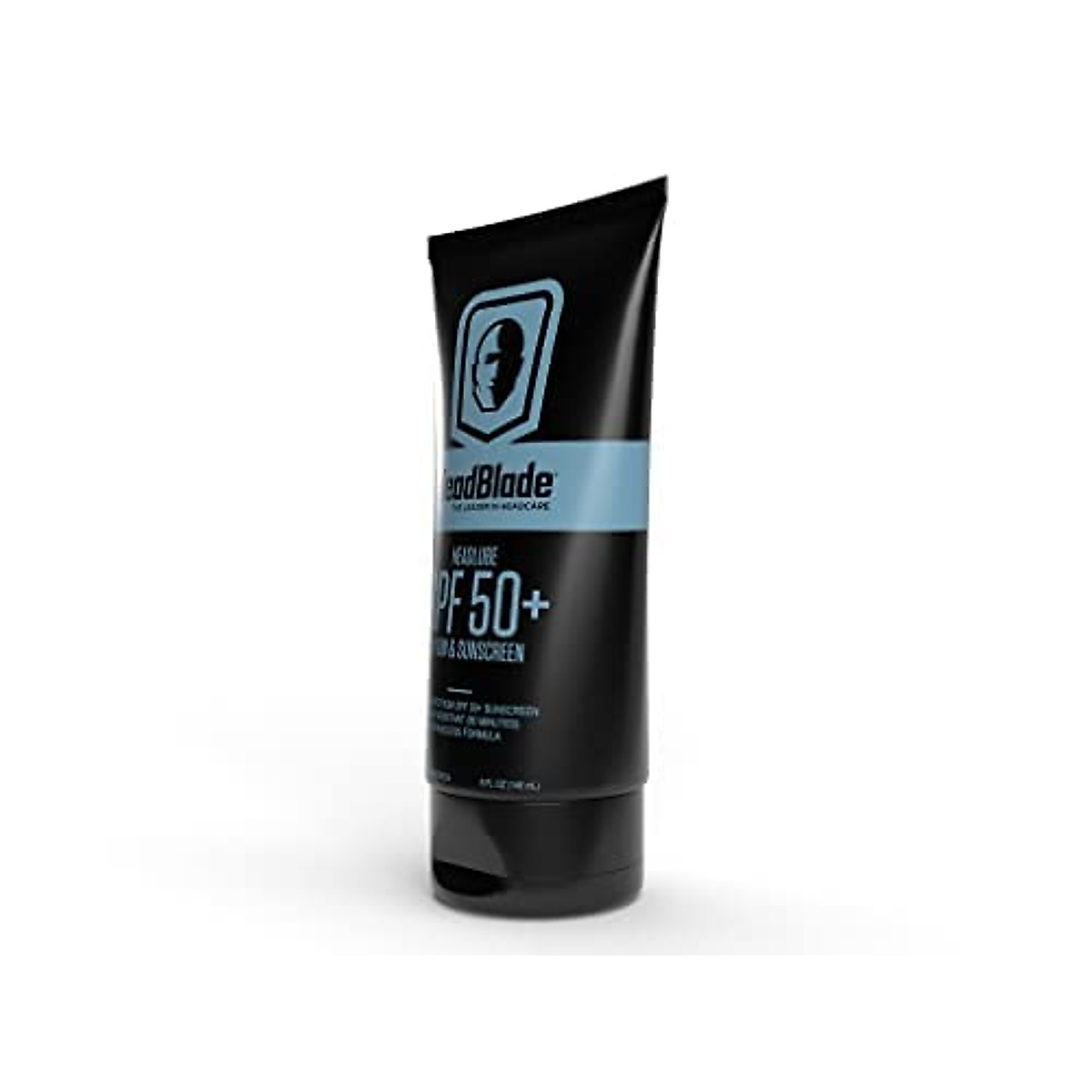 HeadBlade HeadLube SPF 50 Men's Lotion and Sunscreen - No Greasiness, Sweat Resistant, Formulated for Face, Body & Scalps - Water Resistant for 80 Minutes, 5 fl oz