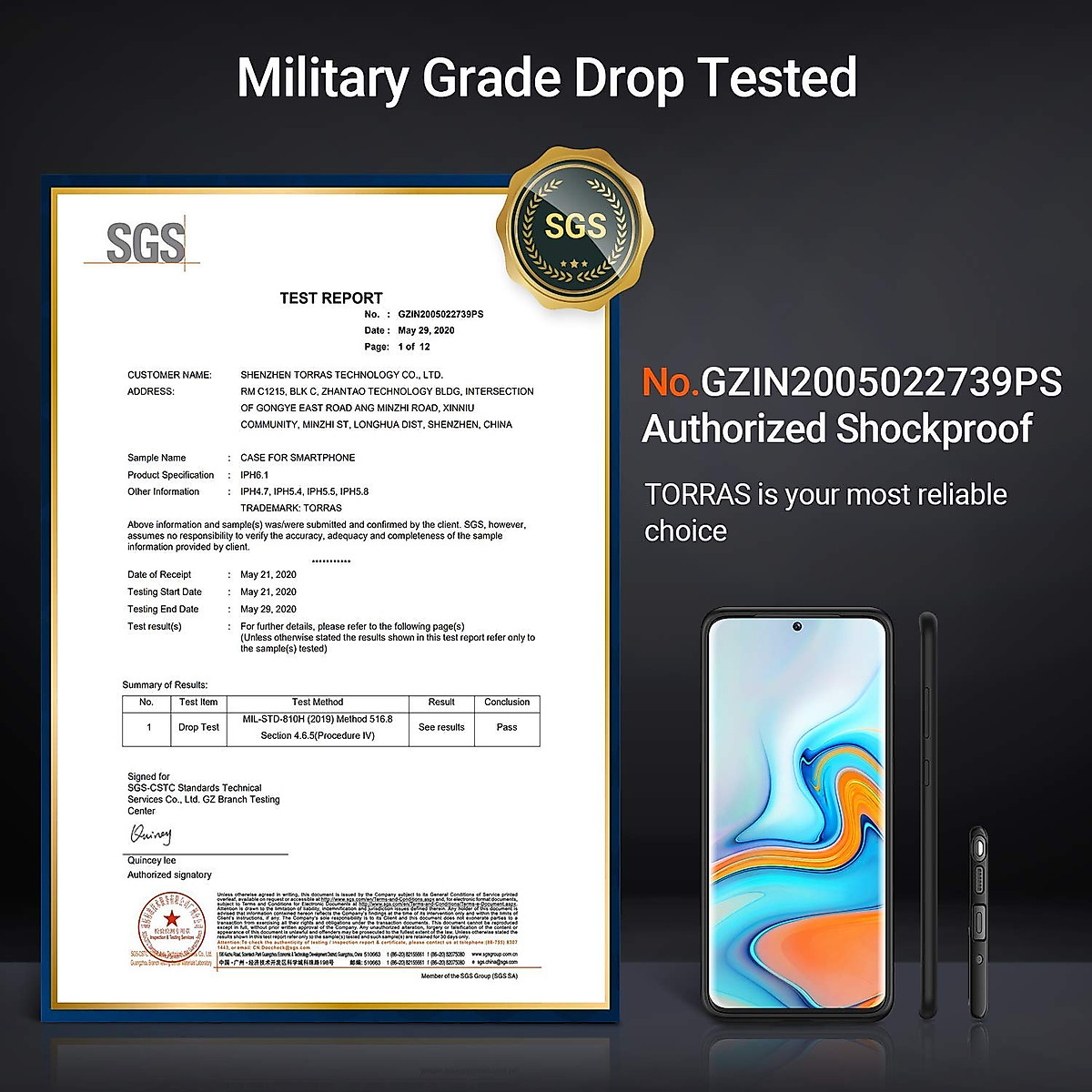 TORRAS Shockproof Designed for Galaxy Note 20 Case 6.7 Inch, [Military Grade Drop Tested] Translucent Matte Back with Soft Edge Slim Protective for Samsung Galaxy Note 20 Case (2020), Mystic Black