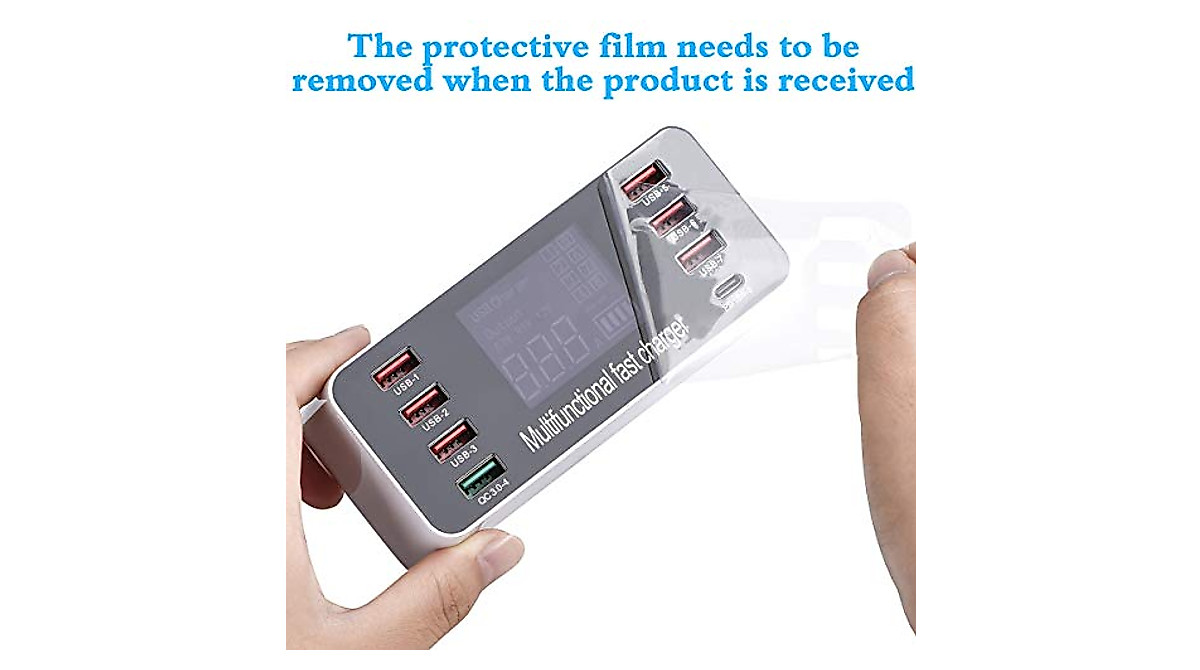 Multi USB 8-Port Charging Hub with Quick Charge 3.0 & LCD Display