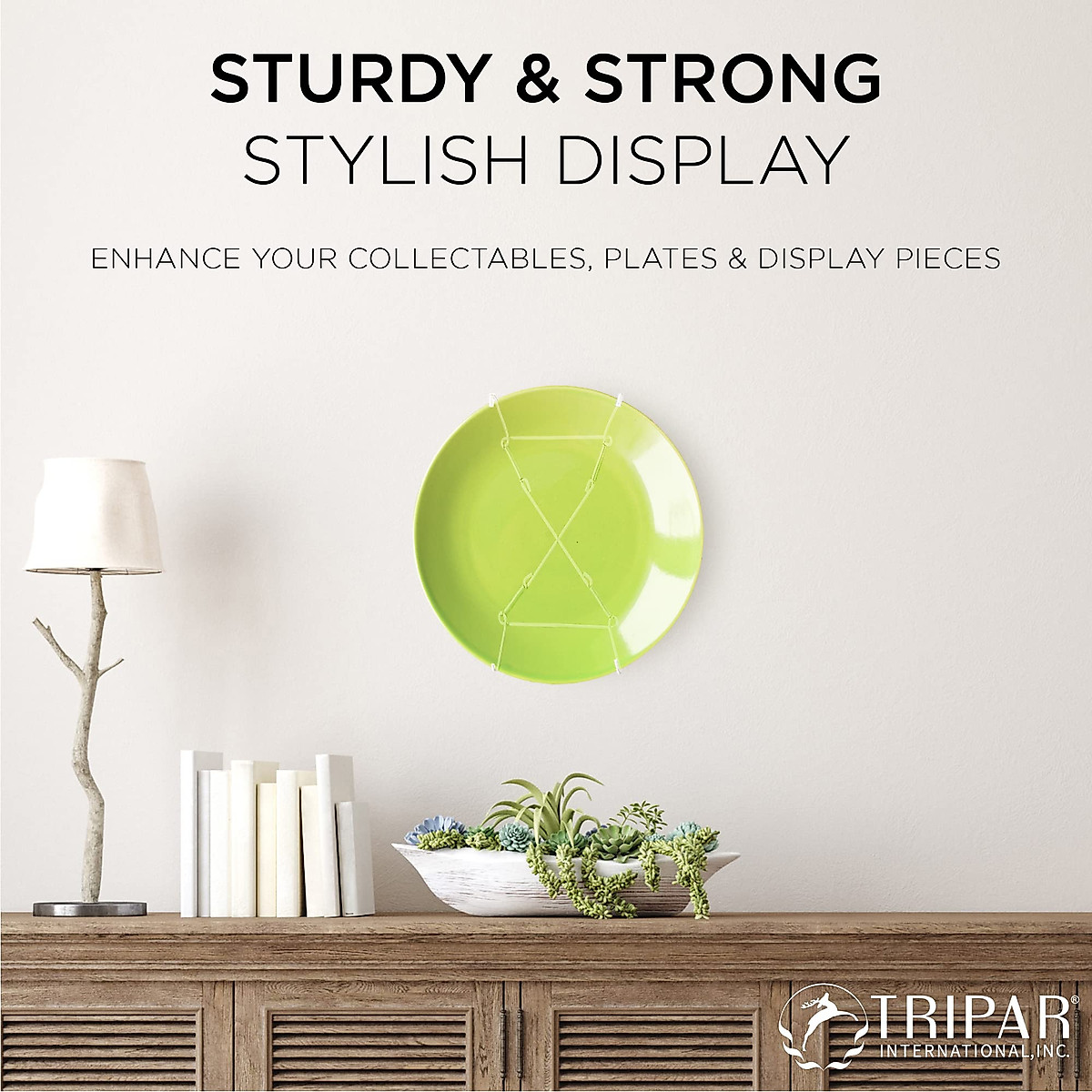 TRIPAR 13-16-Inch White Plate Wire Wall Super Plate Hanger