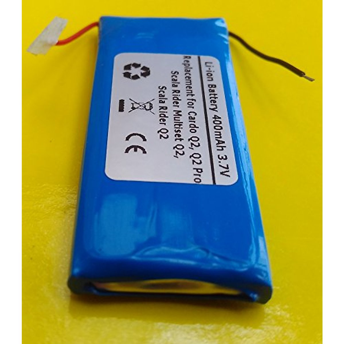 3.7V 400mAh Premium Replacement Battery for Cardo Q2, Q2 proScala Rider, Scala Rider Q2, Scala Rider Multiset Q2 Bluetooth Headsets
